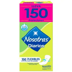 Protectores Diarios Nosotras Flexible Paquete 150 und