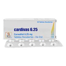 Cardivas 6.25mg Tabletas Recubiertas