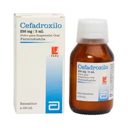 Cefadroxilo 250mg/5ml Polvo Suspensión Oral Frasco 100 ml